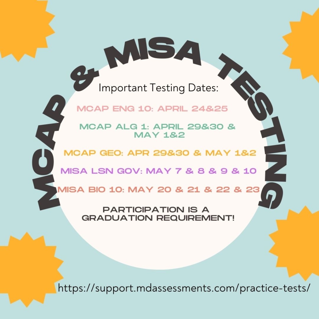 MCAP & MISA Testing – Chesapeake Math and IT Academy North High School